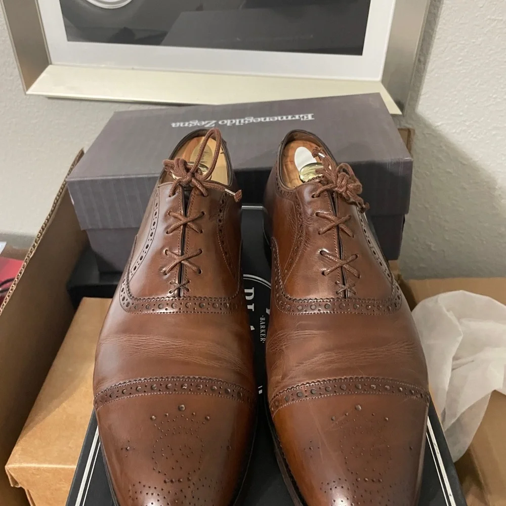 Barker Black | Shoes | Barker Black Leather Cap Toe Shoes | Poshmark